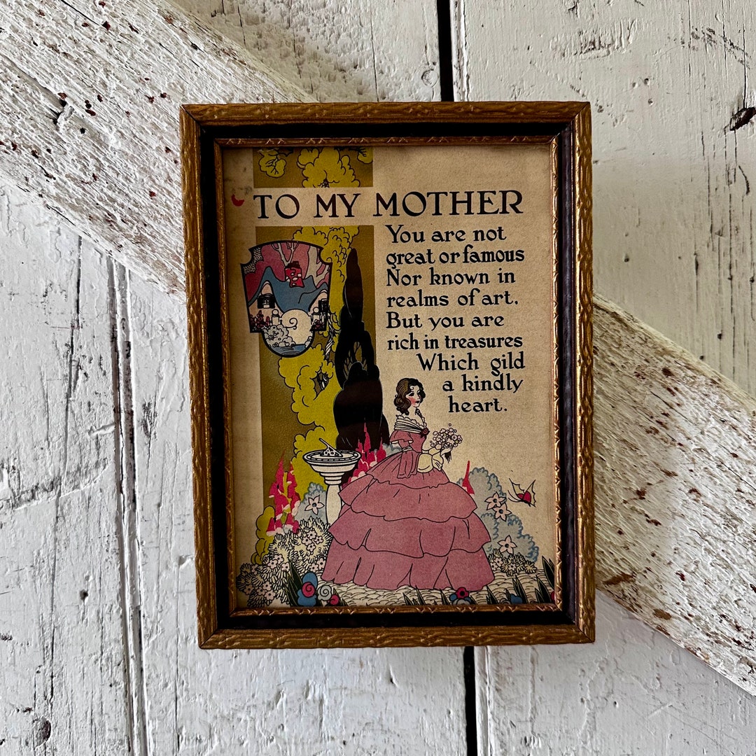 Antique Mother Poem 'to My Mother' Print in Gold Wood Frame 1920s - Etsy