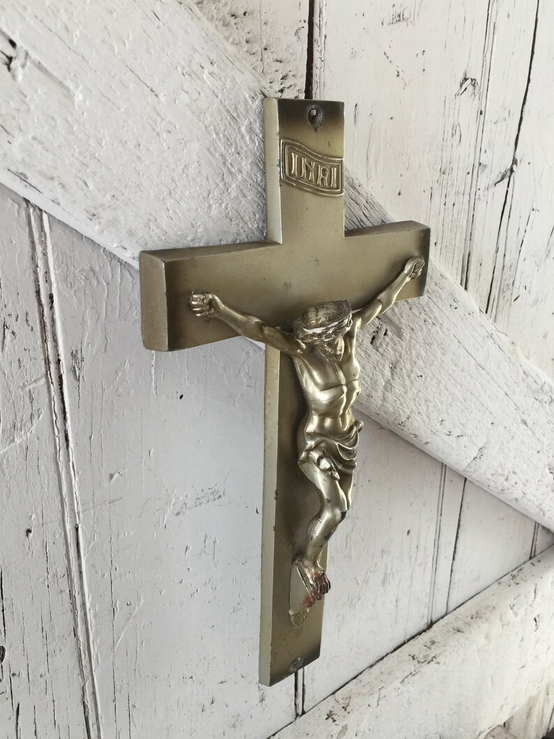 Crucifix Cross Parsons Metal Gold Finish Cross Vintage 1950s - Etsy