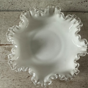 Fenton Bowl Silver Crest Double Crimped Ruffled Edge Bowl 8 X 8 Inch - Etsy