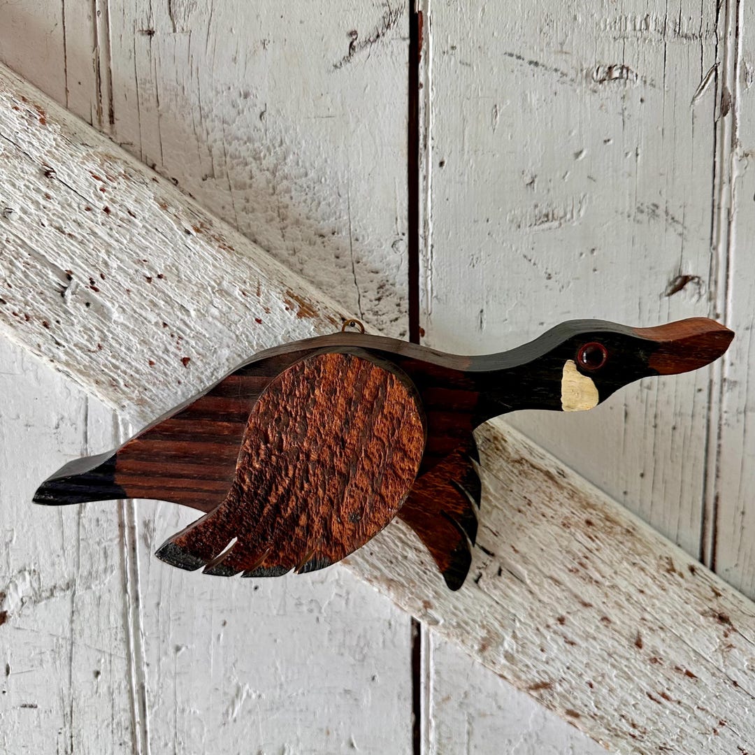 Wooden Flying Goose Duck Wall Hanging Vintage Handmade - Etsy