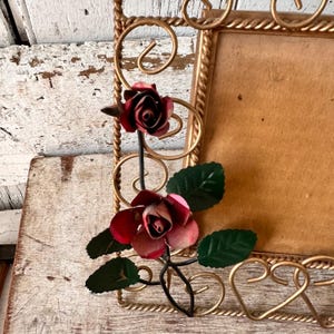 Gold Metal Frame With Roses Vintage Picture Frame 5 X7 Inch Frame - Etsy