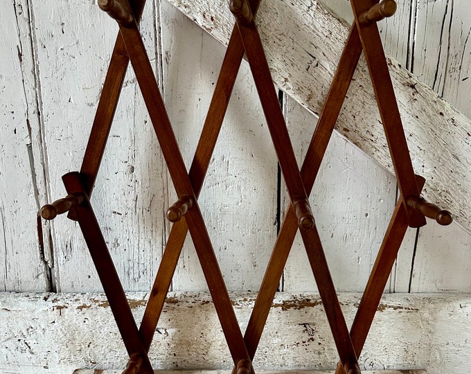 Wall Rack Wooden Accordion Peg Hook Vintage Expandable Wall Rack - Etsy