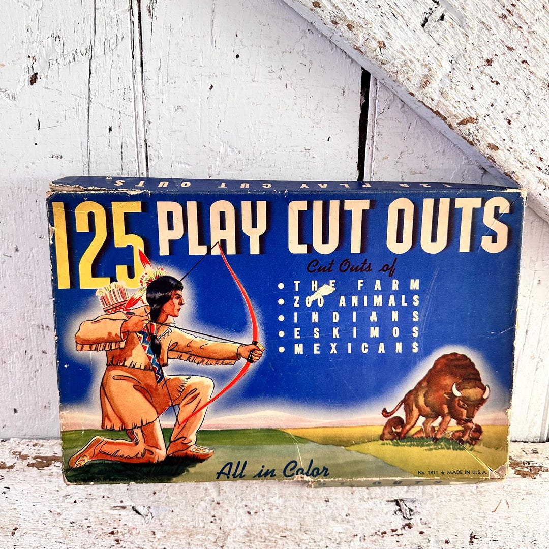 Paper Dolls 125 Play Cut Outs 1940's Farm, Zoo, Eskimos, Indians ...