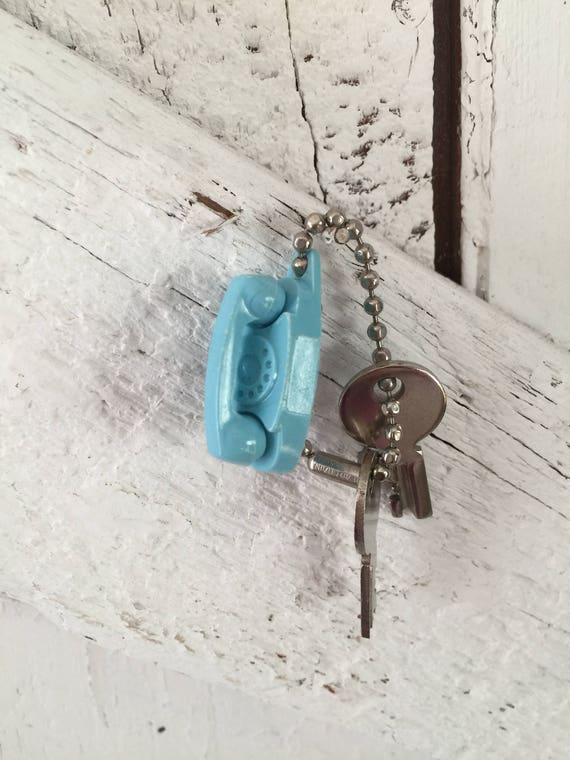 Tiny Telephone Vintage Princess Phone Key Ring Vintage Blue | Etsy
