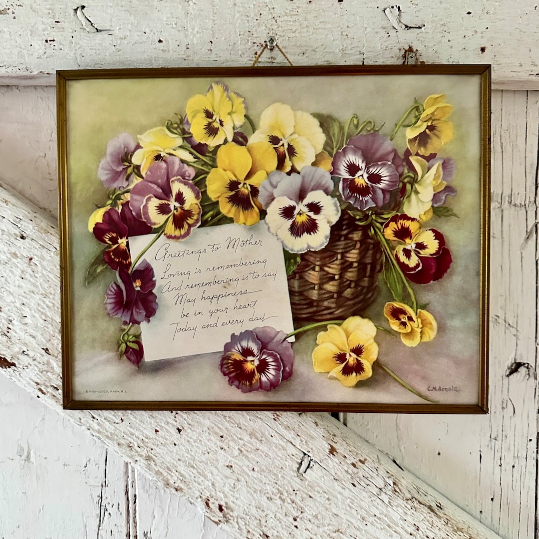 Framed Mother's Day Poem Pansy Flowers Metal Frame - Etsy