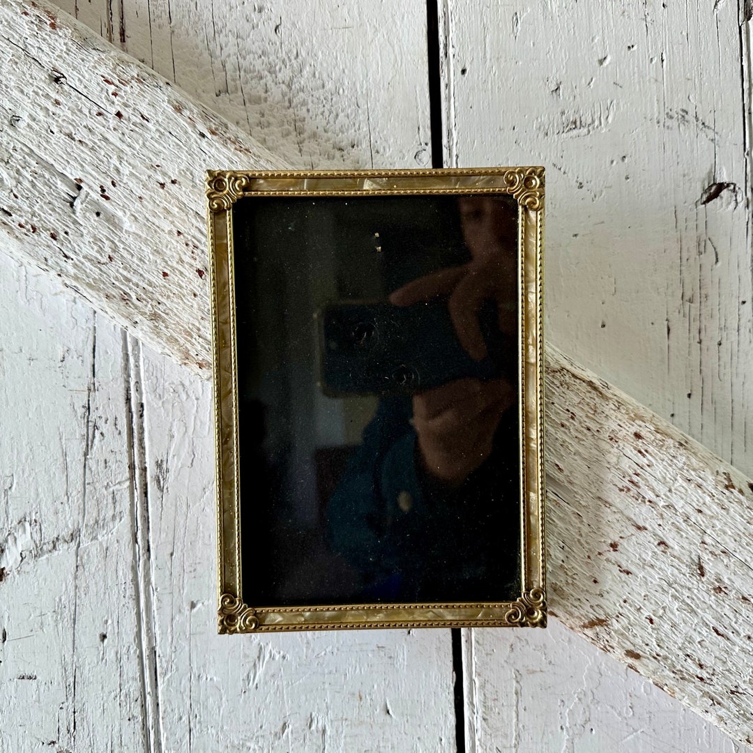 Gold Frame Faux Shell Inlay Vintage Picture Frame 5 X 7 Inches - Etsy