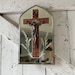 Antique Mirror With Copper Crucifix Cross Beveled Mirror Wheat - Etsy