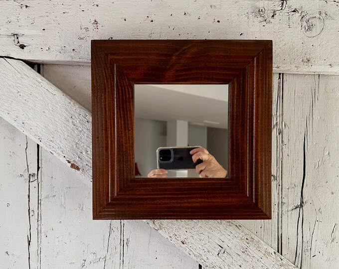 Mirror Square Wood Small Size Diamond Shape Vintage Wood Mirror 11 X 11 ...
