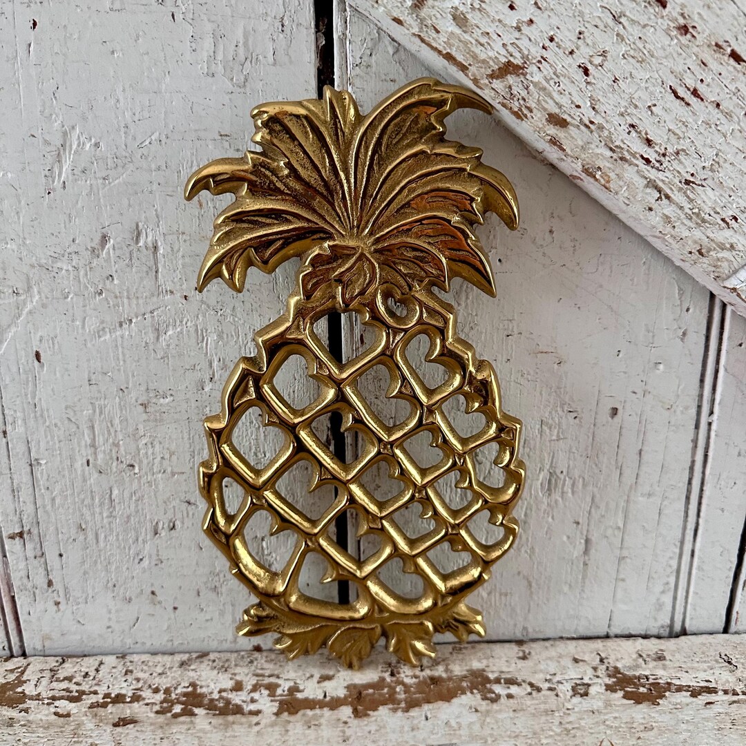 Brass Pineapple Trivet Colonial Williamsburg Vintage Virginia Metal ...
