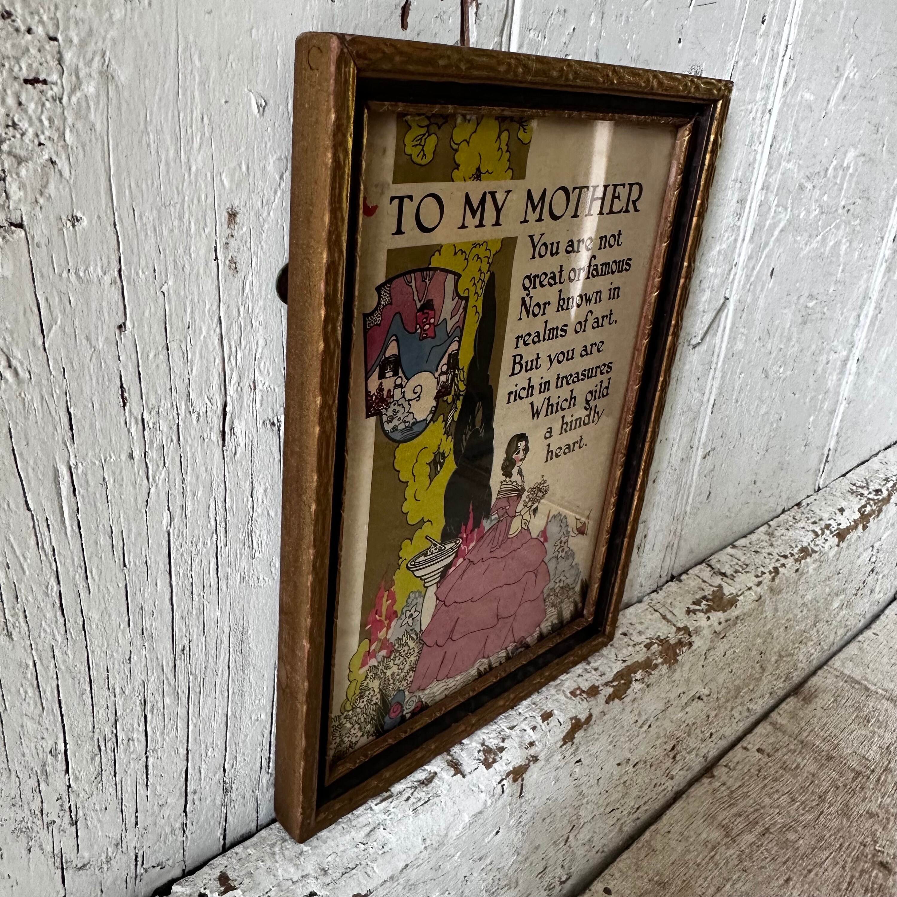 Antique Mother Poem 'to My Mother' Print in Gold Wood Frame 1920s - Etsy