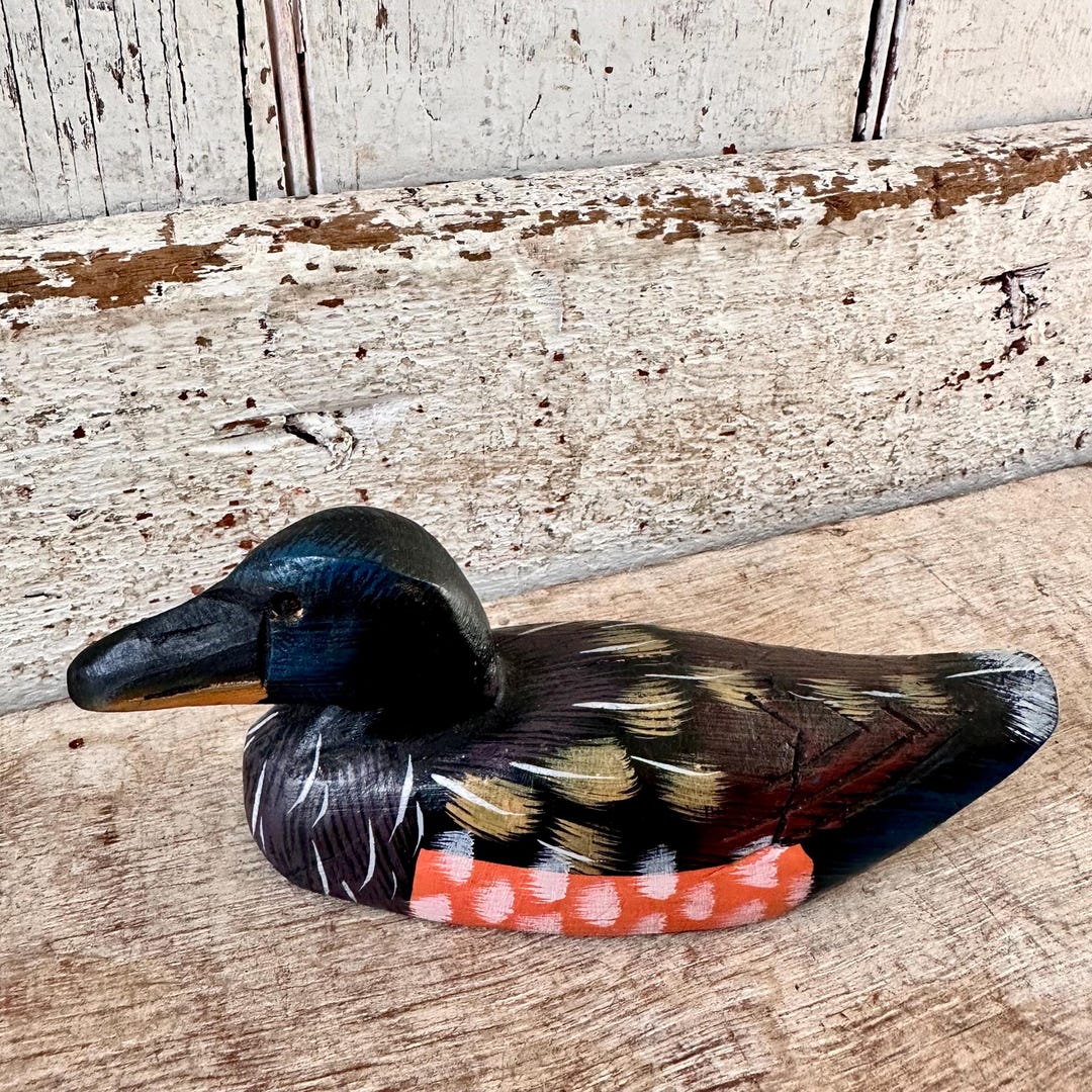 Mini Wooden Duck Decoy Small Figurine Vintage Wood Duck - Etsy