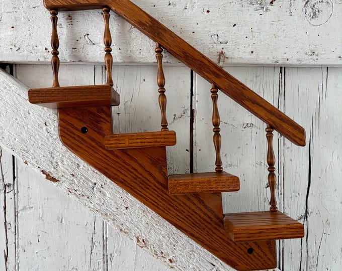 Stair Shelf Oak Wood Vintage Shelf - Etsy