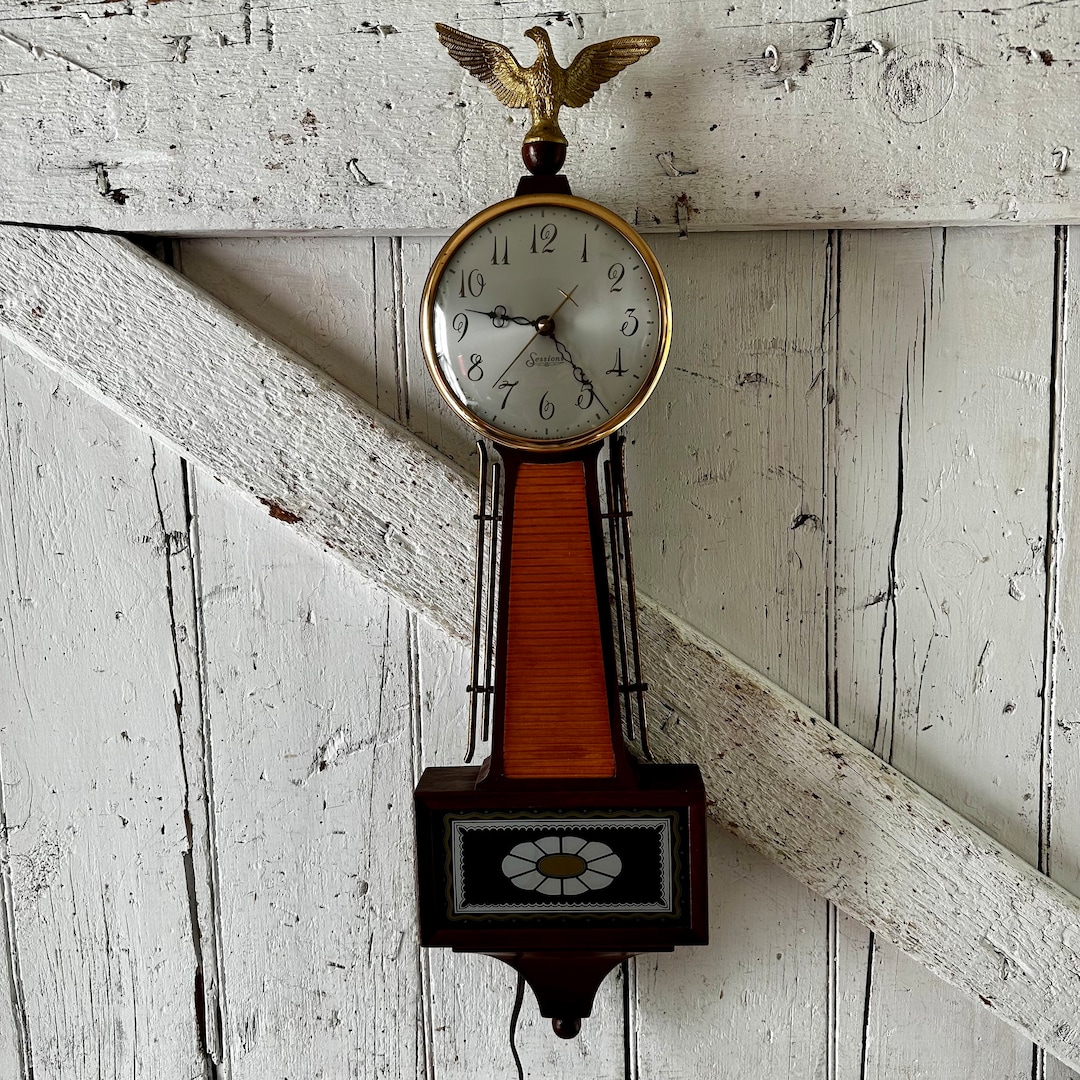 Clock Banjo Electric Made by Sessions Eagle Finial Vintage Banjo Clock ...