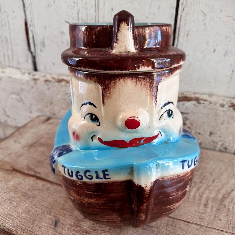 Tugboat Cookie Jar Tuggle the Tugboat Ceramic Mid Century 1950's ...