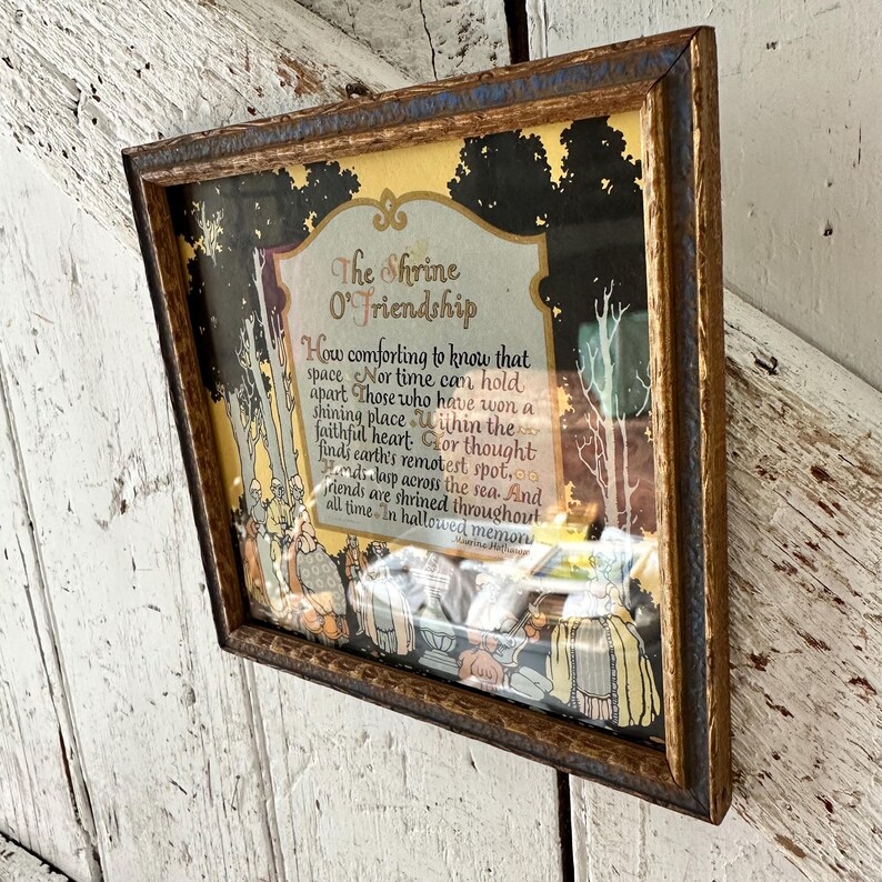 Antique Friendship Poem Framed Vintage Wood Art Deco 1920's Wall Decor ...