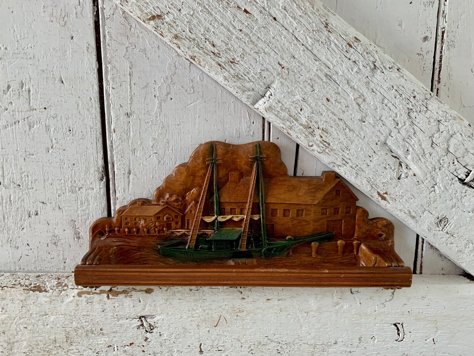 Ship Boat Tie Rack Syroco Wood Vintage Resin - Etsy