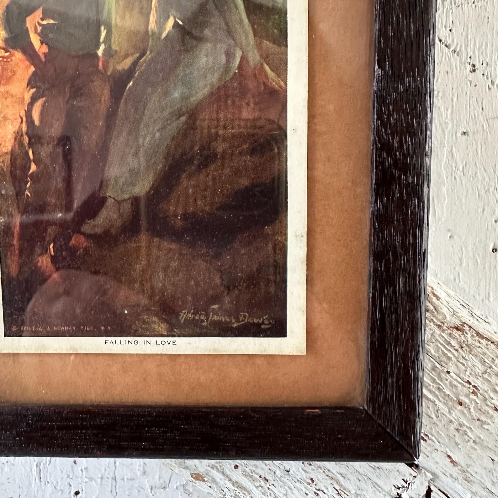 Antique Frame Cupid Awake Falling in Love Alfred James Dewey Postcard ...
