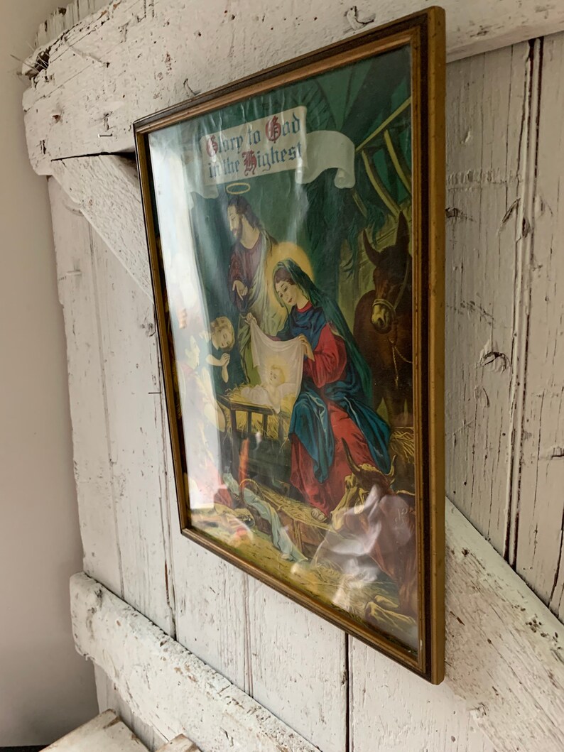 Antique Framed Nativity Picture of Holy Family Religious Art - Etsy