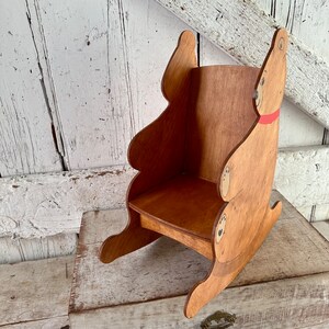 Doll Rocking Chair Wood Bear Chair Small Size Chair for Teddy Bear or ...