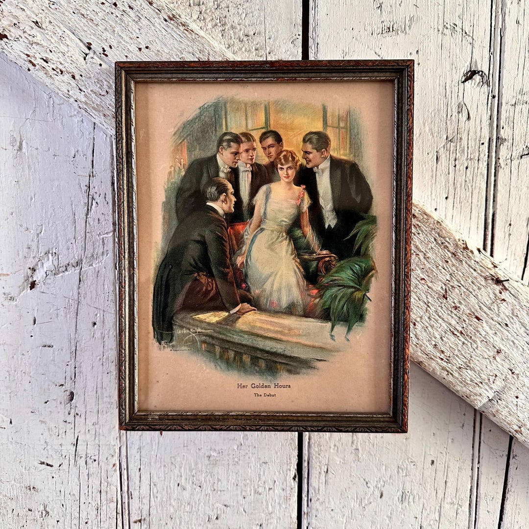Antique Framed Litho Print Lester Ralph the Debut Golden Hour Series - Etsy