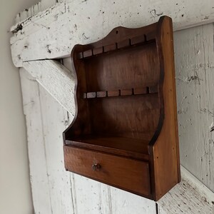 Wooden Spoon Display With Drawer Wall Mount Vintage Holds 12 Spoons - Etsy
