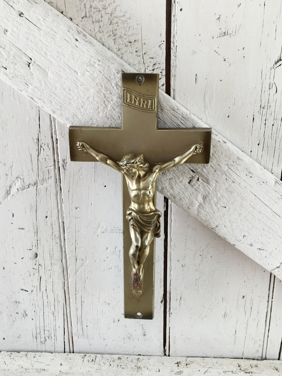 Crucifix Cross Parsons Metal Gold Finish Cross Vintage 1950s - Etsy