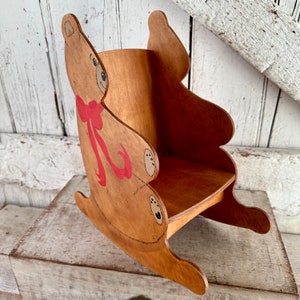 Doll Rocking Chair Wood Bear Chair Small Size Chair for Teddy Bear or ...