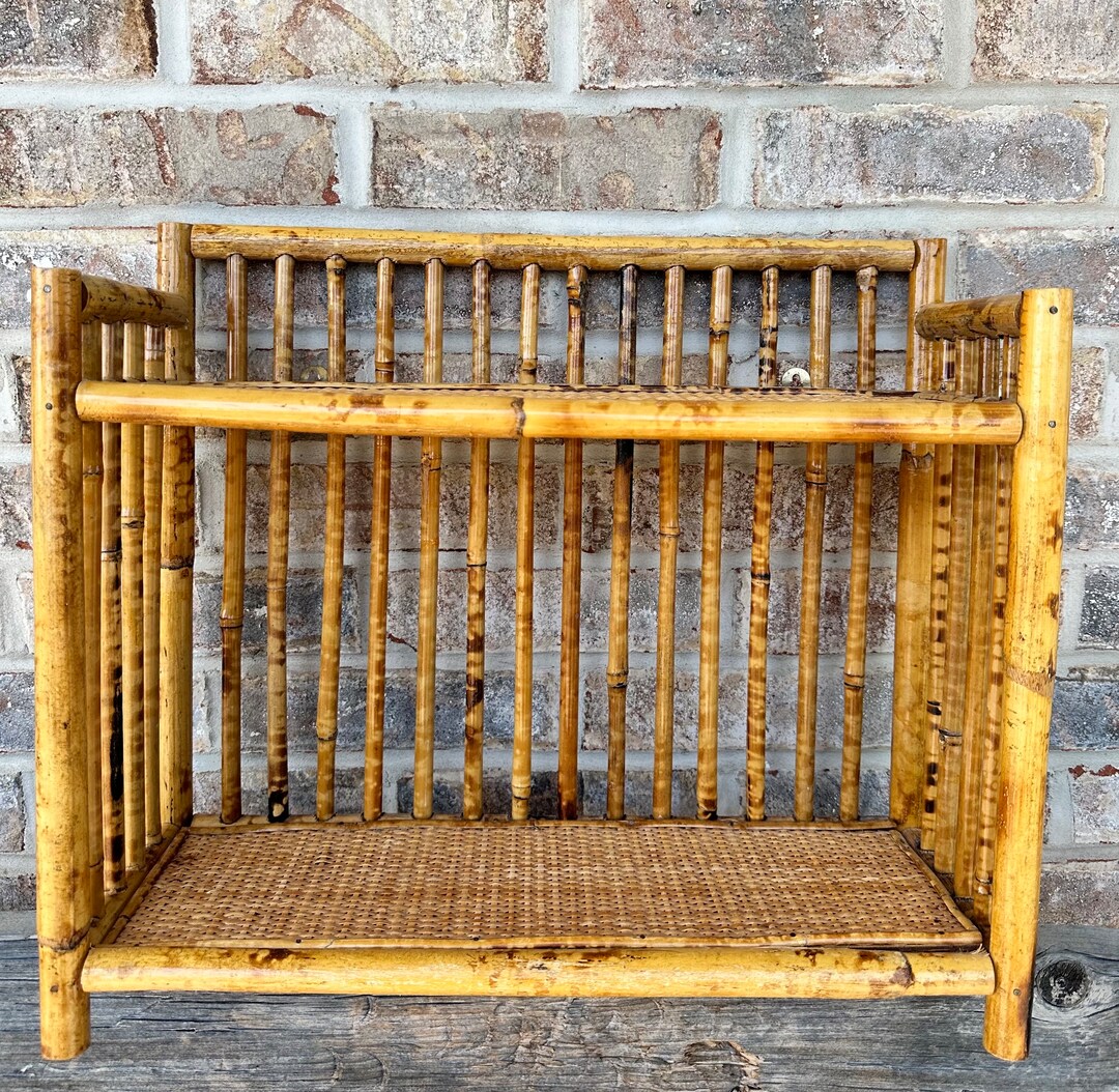 Bamboo Wall Shelf Tortoise Shell Vintage Two Shelves 1960s - Etsy