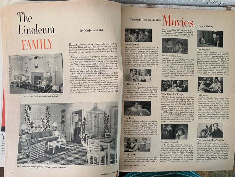 Antique Magazine Household Magazine February 1948 Edition - Etsy