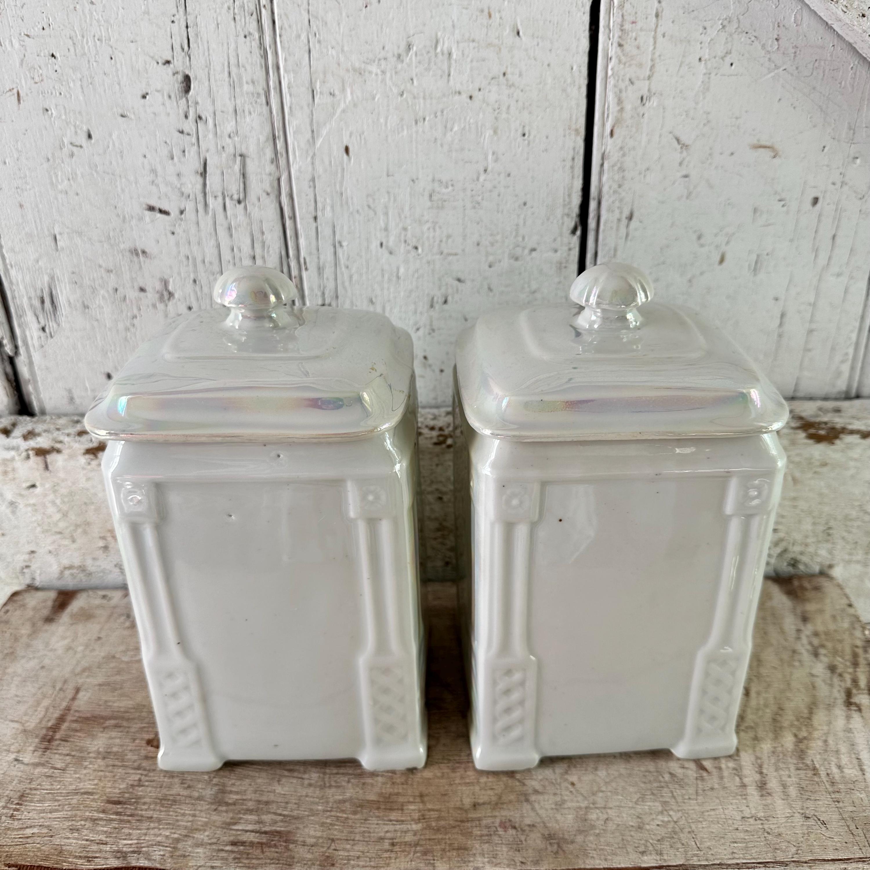 Canister Set Porcelain Rice Barley Vintage Victoria Czechoslovakia ...