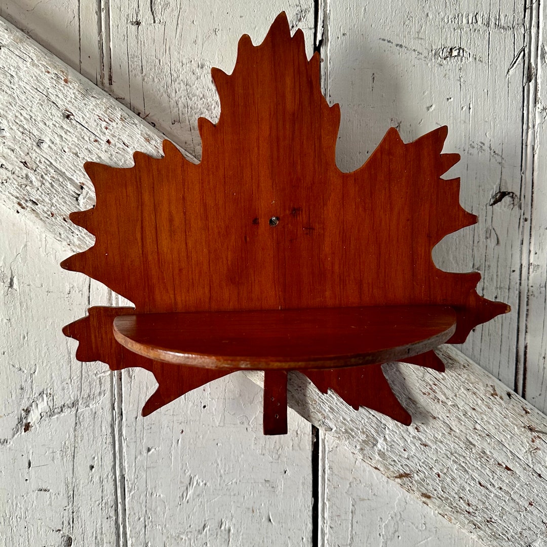 Wood Shelf Maple Leaf Vintage Shelf Handmade - Etsy