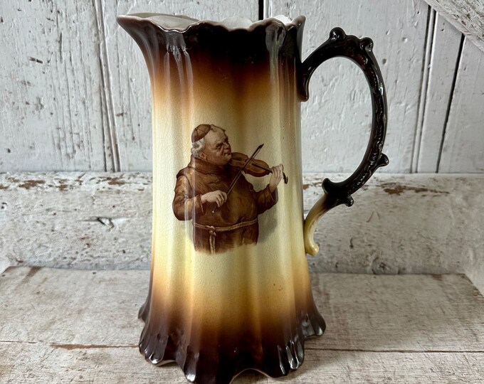 Pitcher Monk Playing Violin Limoges China Vintage Beer Pitcher - Etsy
