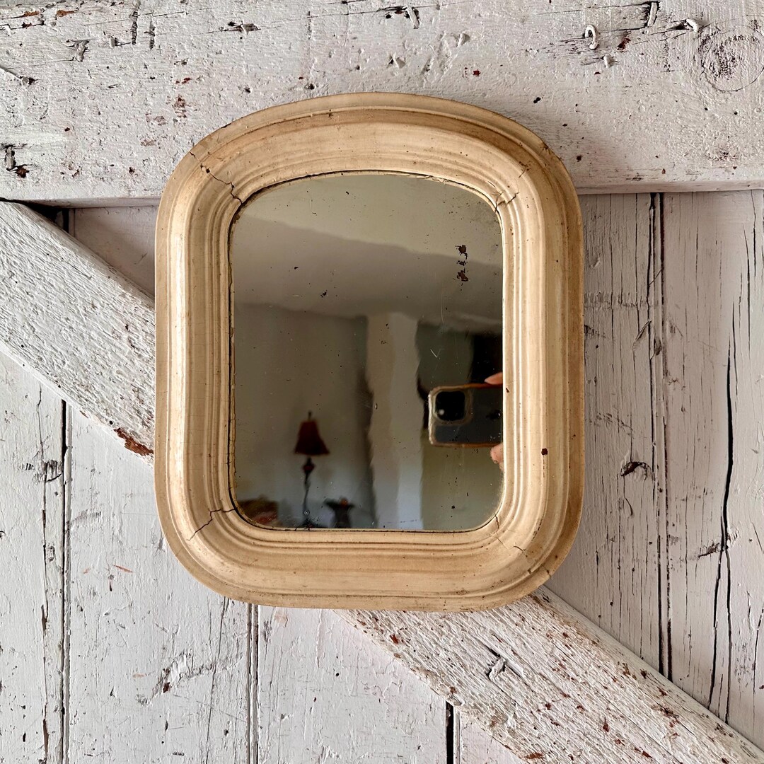 Antique Arched Mirror Wood White Primitive Farmhouse Small Mirror 11 X ...