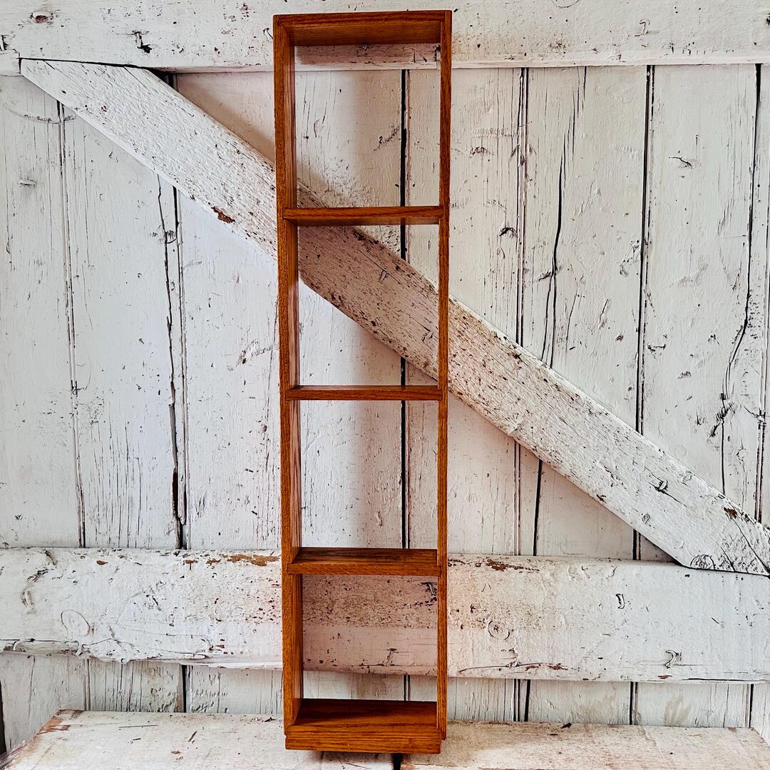 Wood Wall Shelf Ladder Shelf With Hooks Heart Vintage Curio Shelf to ...