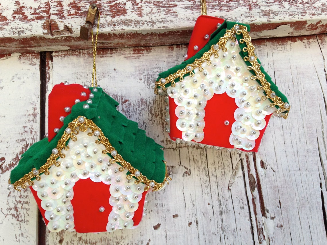 Christmas Tree Decoration Vintage Gingerbread House Ornament - Etsy