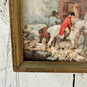 Fox Hunt Print in Gold Wood Frame Vintage Framed English Fox Hunt - Etsy