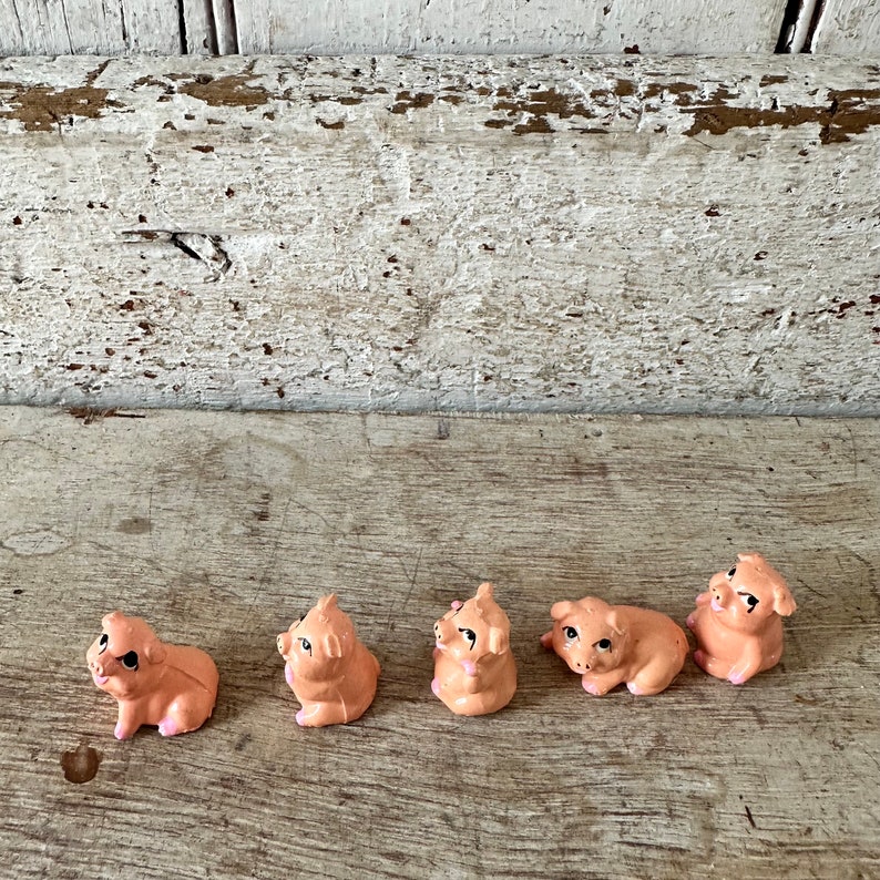 Miniature Pigs Piggies Set of Five Vintage Tiny Piglets - Etsy