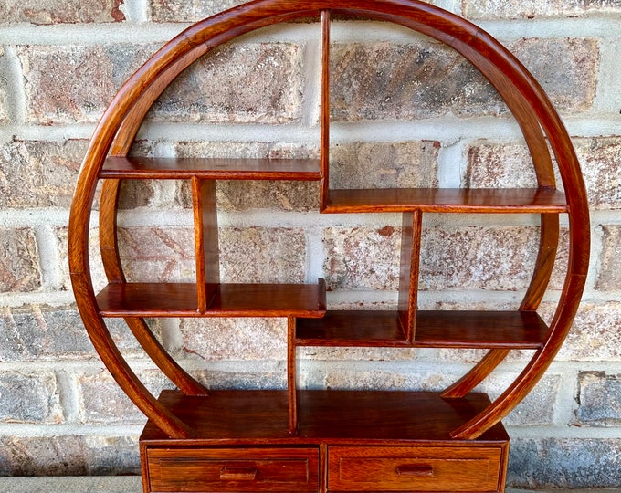 Round Shelf With Sections Asian Style Rosewood Free Standing Shelf - Etsy