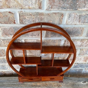 Round Shelf With Sections Asian Style Rosewood Free Standing Shelf - Etsy