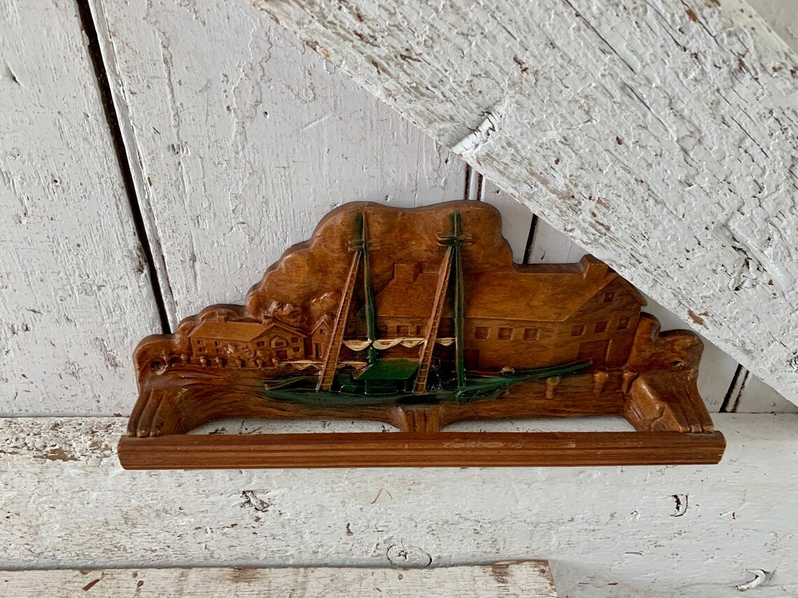 Ship Boat Tie Rack Syroco Wood Vintage Resin - Etsy