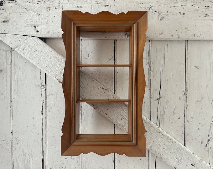 Shelf With Frame Wood Shadow Box Shelf Vintage Wooden Wall Shelf - Etsy