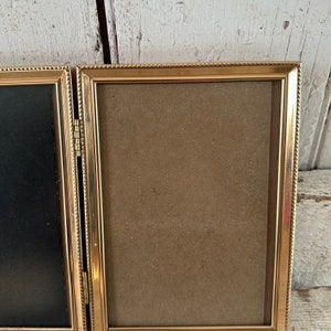 Gold Metal Frame Trifold Picture Frames Vintage Frames 5 X 7 Inch ...