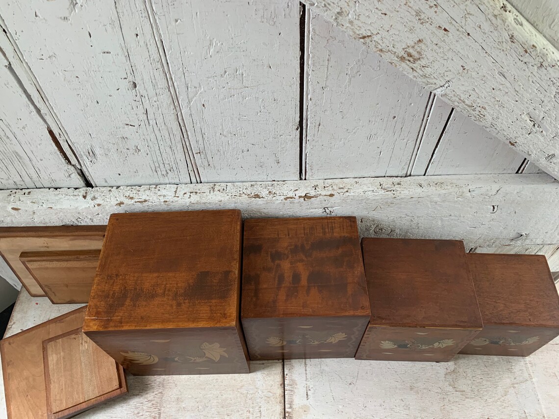 Wooden Rooster Canister Set Kitchen Storage Chickens Roosters - Etsy