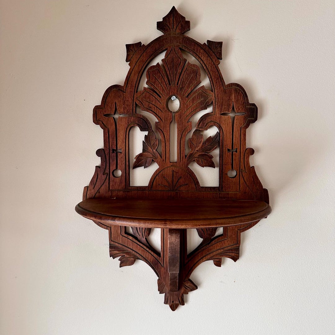 Antique Wood Shelf Ornate Folding Shelf Handmade Vintage Shelf - Etsy