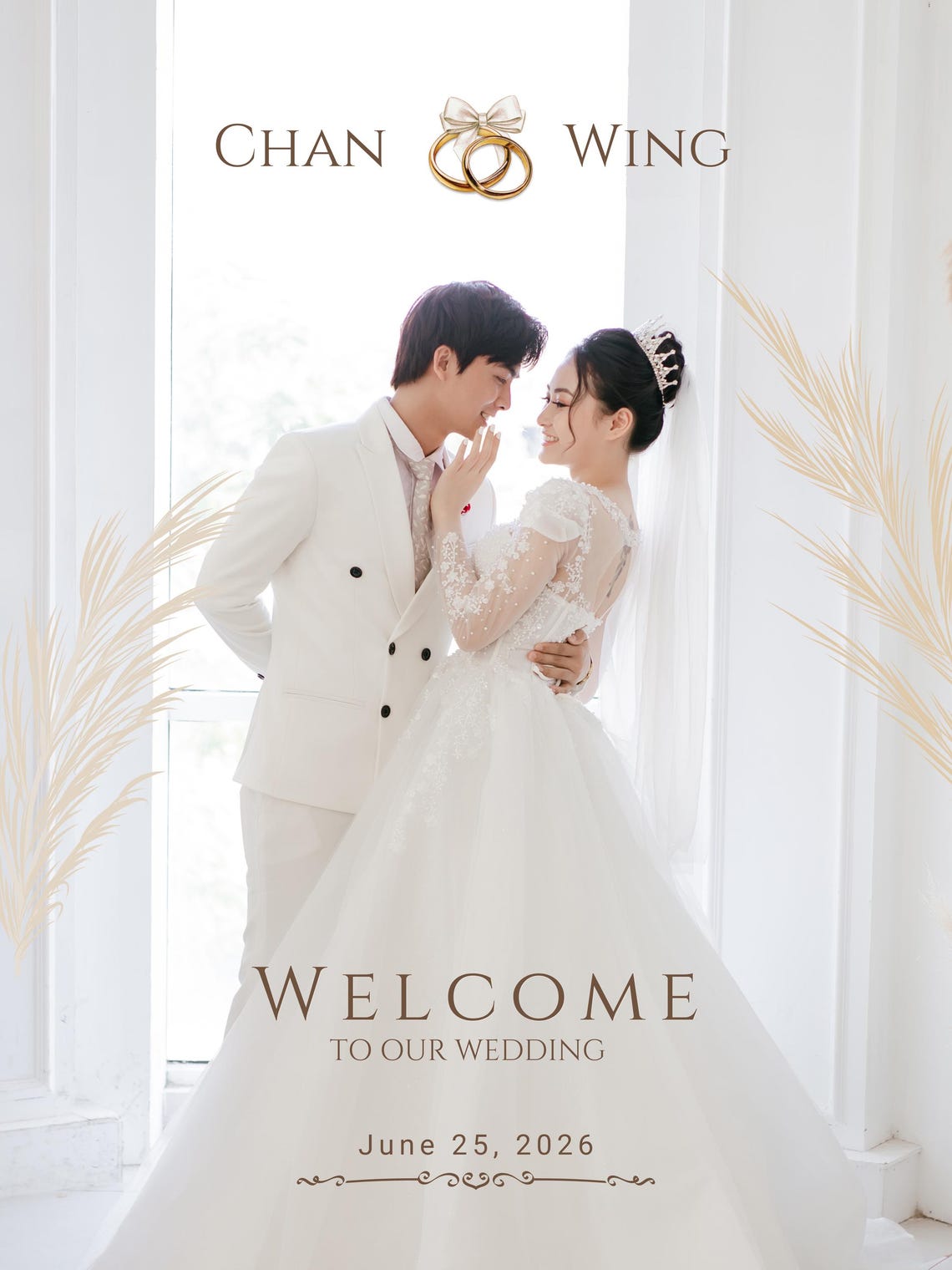 Wedding Welcome Sign Template With Photo, Editable Canva Printable ...