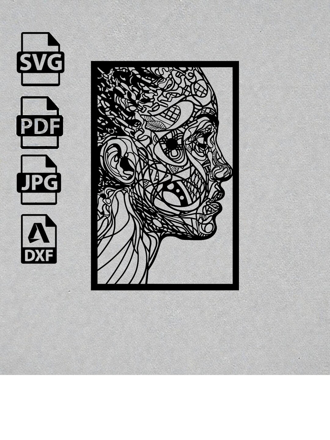 Abstract Face SVG for Laser Cutting & Engraving | DXF PDF - Etsy