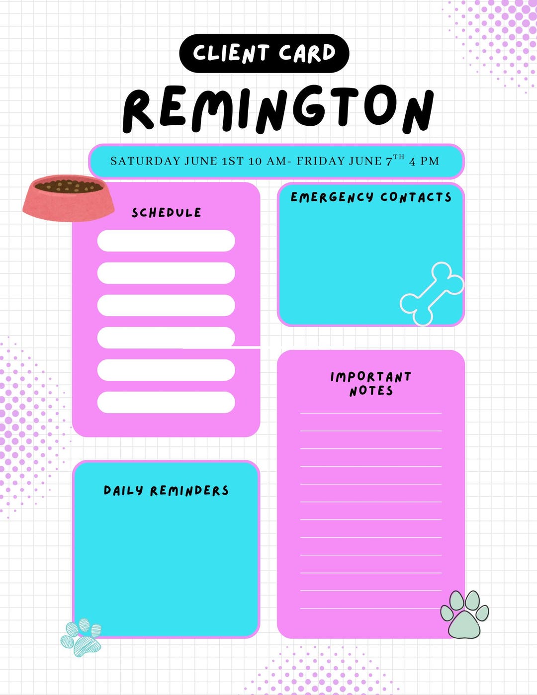 Pet Sitter Client Forms Bundle – Cute, Editable & Printable - Etsy