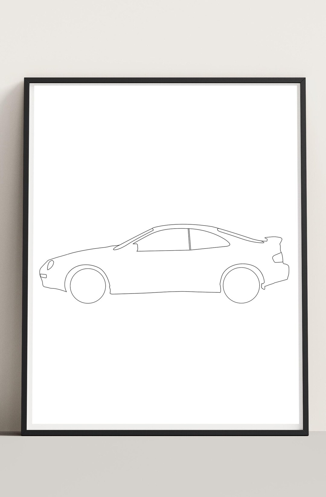 Classic JDM Coupe Clean Line Art Poster | Minimal Japanese Car Wall Art ...