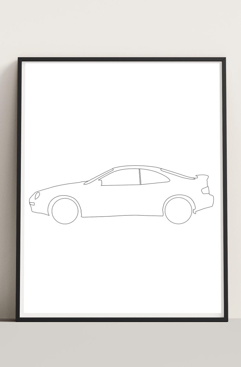 Classic JDM Coupe Clean Line Art Poster | Minimal Japanese Car Wall Art ...