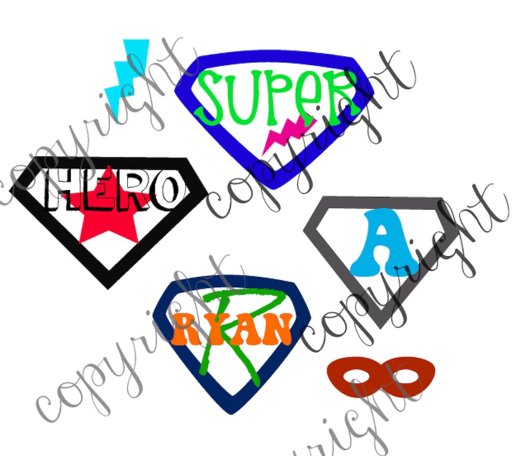 Superhero Cut File for Monogram With Place for Monogram Cut File, Vinyl ...
